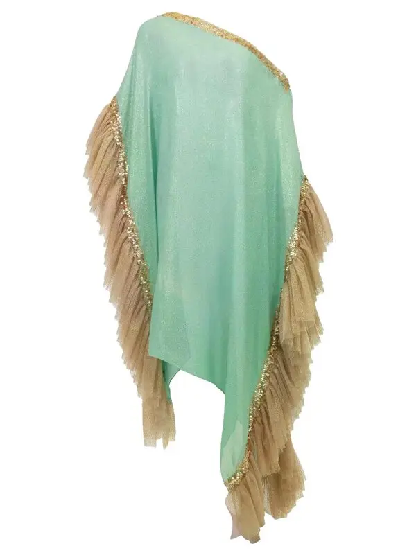 SANA OSMANI Sequin Ruffled Mirma Kaftan - Green
