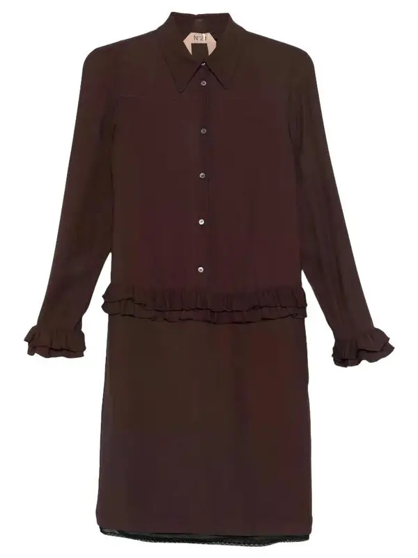 N°21 Ruffled Dress - Brown