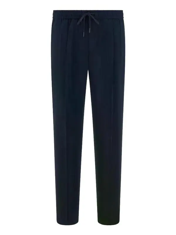 Boggi Milano Drawstring Seersucker Trousers - Blue