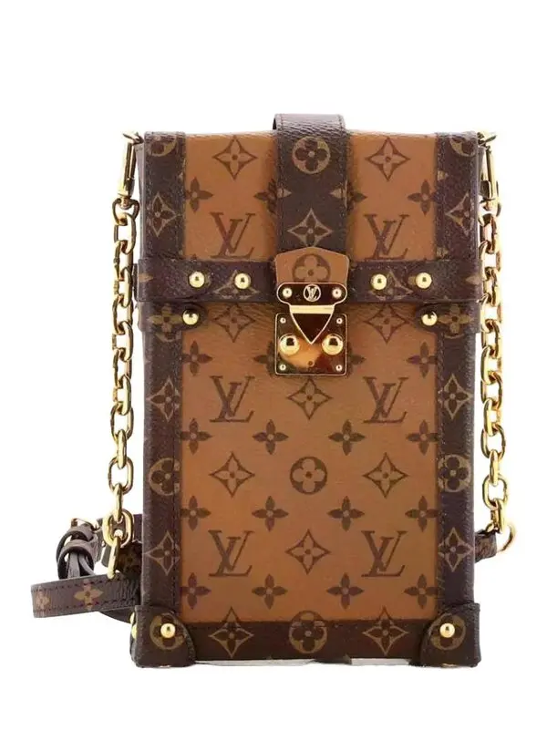 LOUIS VUITTON Vertical Trunk Pochette Reverse Monogram Canvas Crossbody Bag - Brown