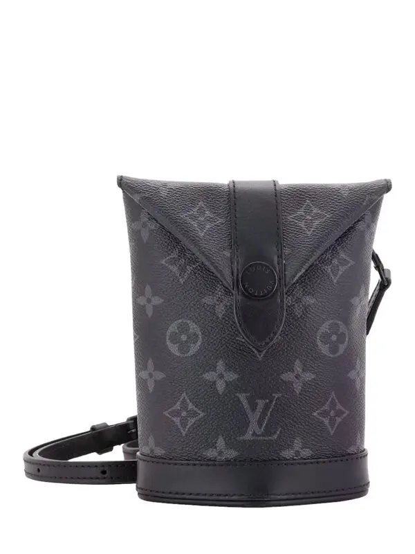 LOUIS VUITTON Monogram Eclipse Canvas Envelope Pouch Shoulder Bag - Black