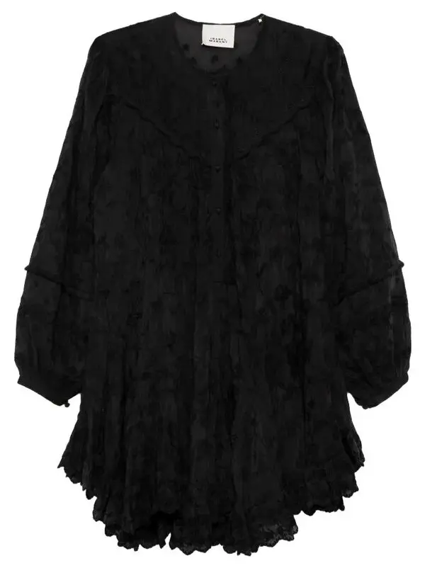 Isabel Marant Zame Long-sleeved Mini Dress - Black