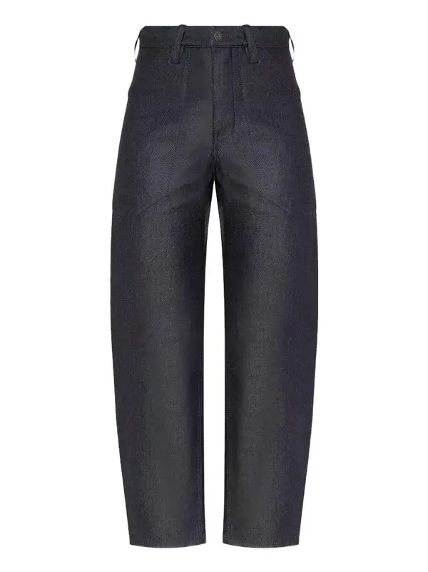 JIL SANDER Logo-patch Cropped Jeans - Blue