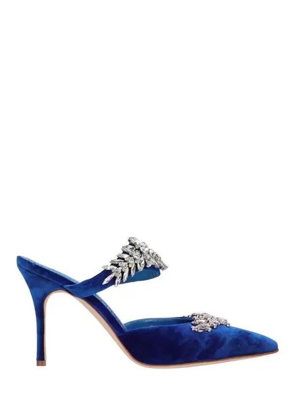 Manolo Blahnik Lurum Pointed Mules - Blue