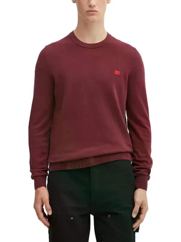 Hugo San Cassius-c1 Logo Knit Sweater - Red