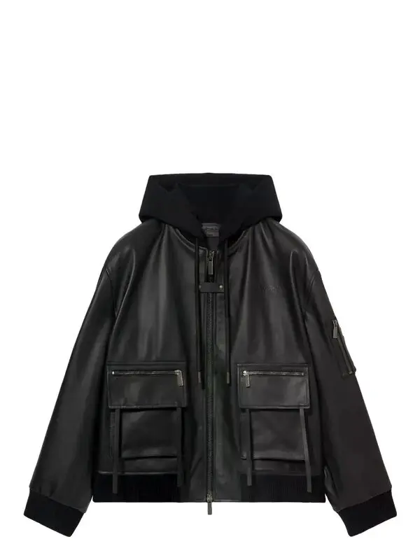 Off-White Hooded Pocket Bomber Jacket - Black