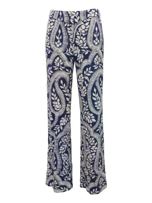 Johanna Ortiz Paisley-print Straight-leg Trousers - Blue