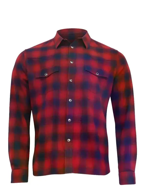 Givenchy Button-down Plaid Flannel Shirt - Red
