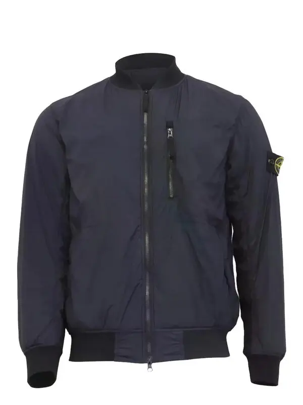 Stone Island Zipped Bomber Jacket - Blue