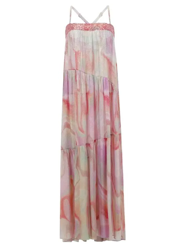 SANA OSMANI Tobago Sequin Midi Dress - Pink