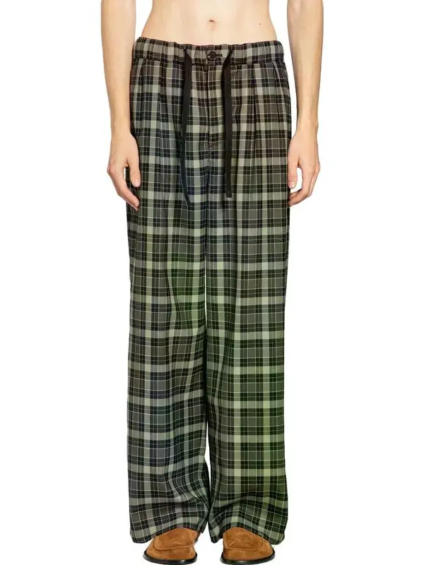 Loewe Plaid Trousers - Green