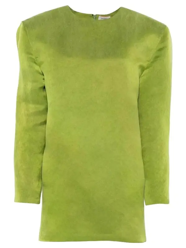 Saint Laurent Shoulder-padded Mini Dress - Green