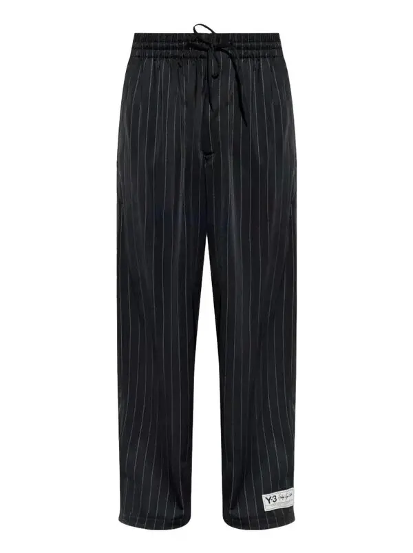 Y3 Pinstripe Drawstring Track Pants - Black