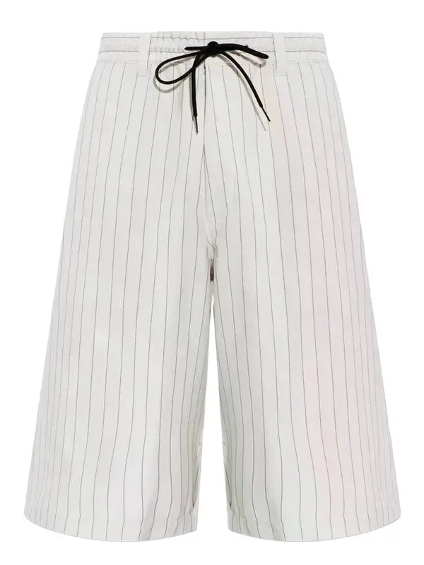 Y3 Pinstriped Drawstring Shorts - Neutrals