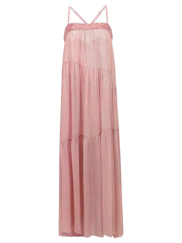 SANA OSMANI Tobago Sequin Midi Dress - Pink