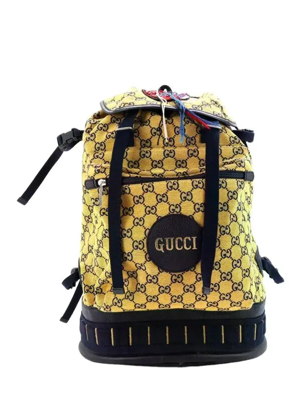 Gucci Alpina Trekking Embroidered Gg Canvas Large Backpack - Yellow
