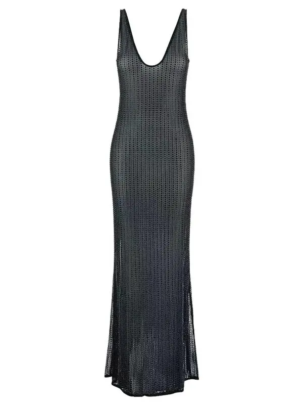 VENUJA Embellished Maxi Dress - Black