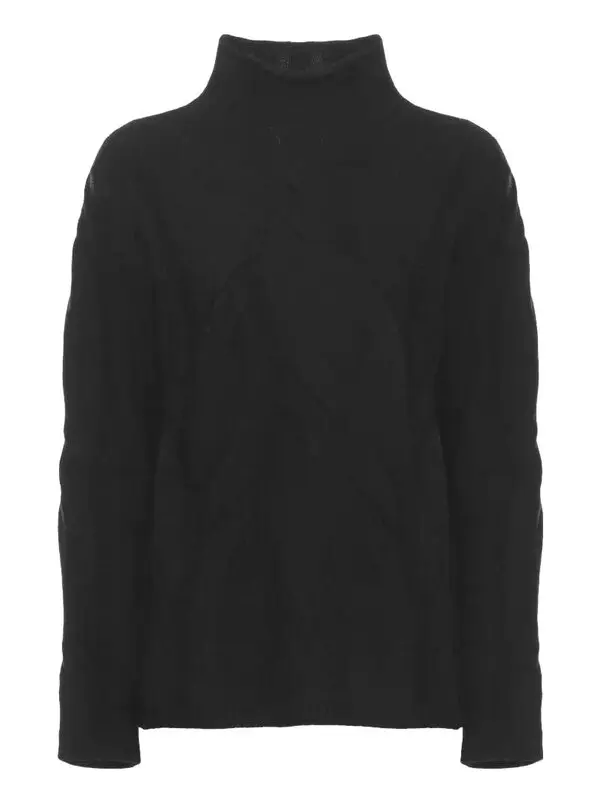 KANGRA Cable-knit Turtleneck Sweater - Black