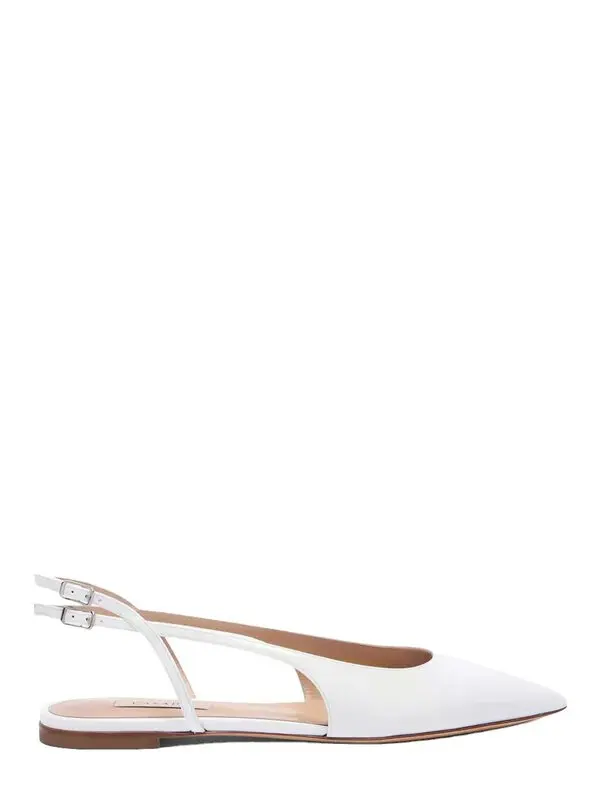 Casadei Dancer Ankle Strap Flat Pumps - White