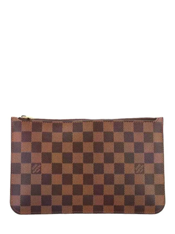 LOUIS VUITTON Neverfull Pochette Damier Large Pouch - Brown