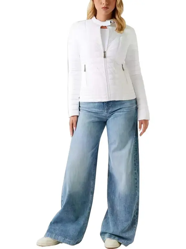 Guess Quilted Zip Jacket - White