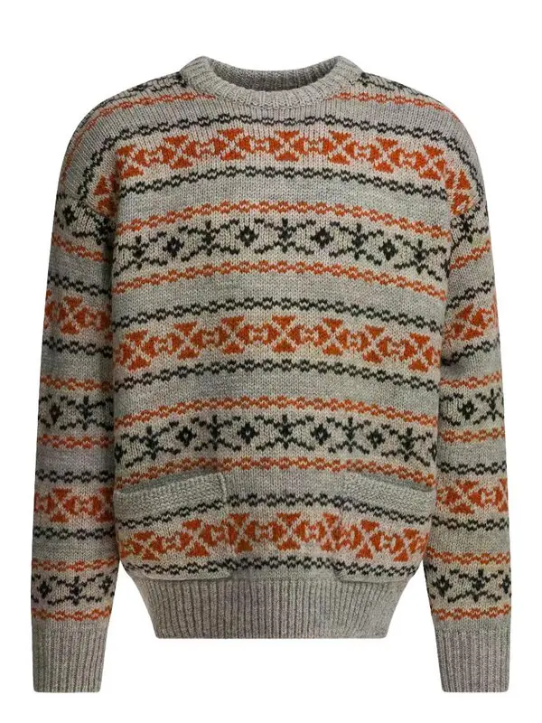 Kapital Patterned Knitwear With Pocket - Grey