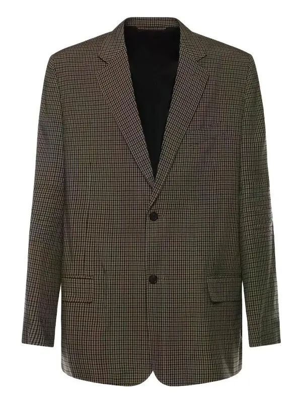 Balenciaga Checked Single-breasted Blazer - Green