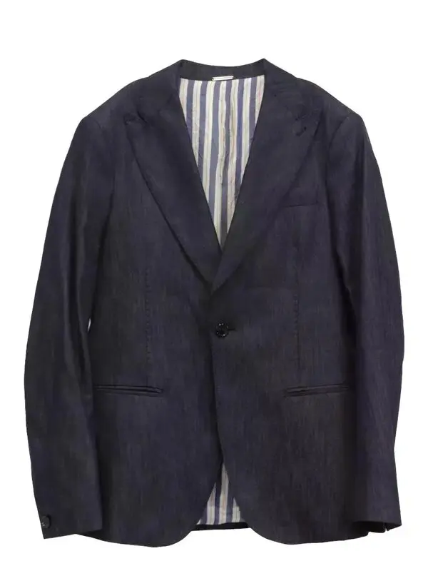 Emporio Armani Single-breasted Button Blazer - Blue