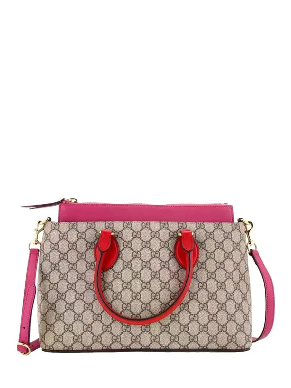 Gucci Linea A Gg Coated Canvas And Leather Medium Tote Bag - Multicolour