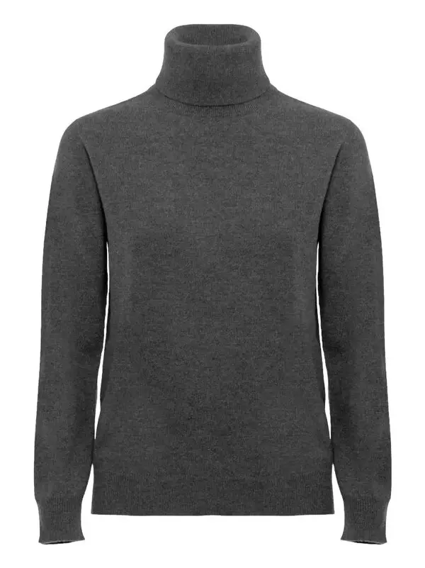 KANGRA Roll-neck Fine Knit Sweater - Grey