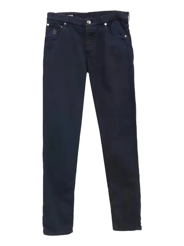 Brunello Cucinelli Slim-fit Cotton Trousers - Blue