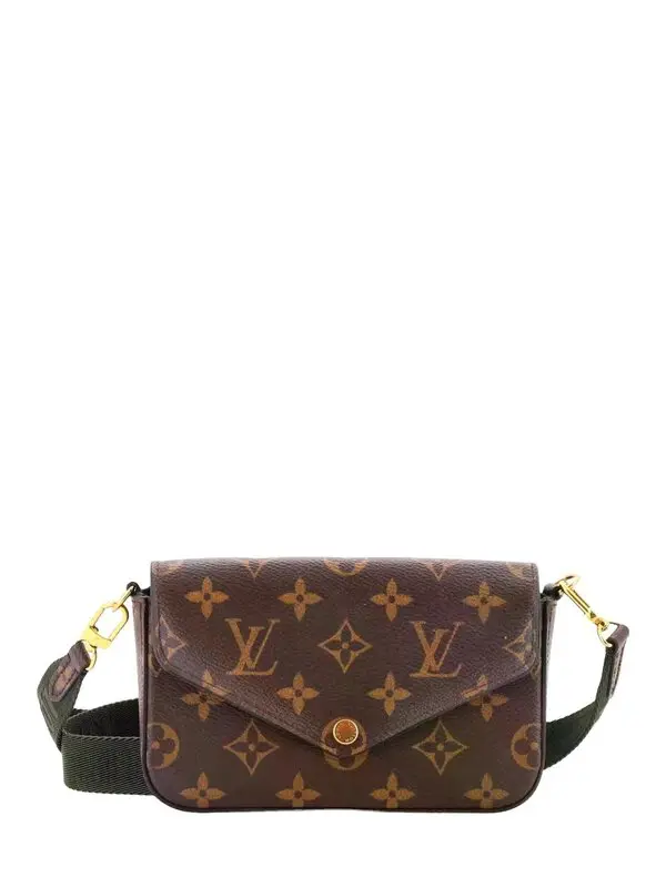 LOUIS VUITTON Felicie Strap & Go Handbag Monogram Canvas Crossbody Bag - Brown