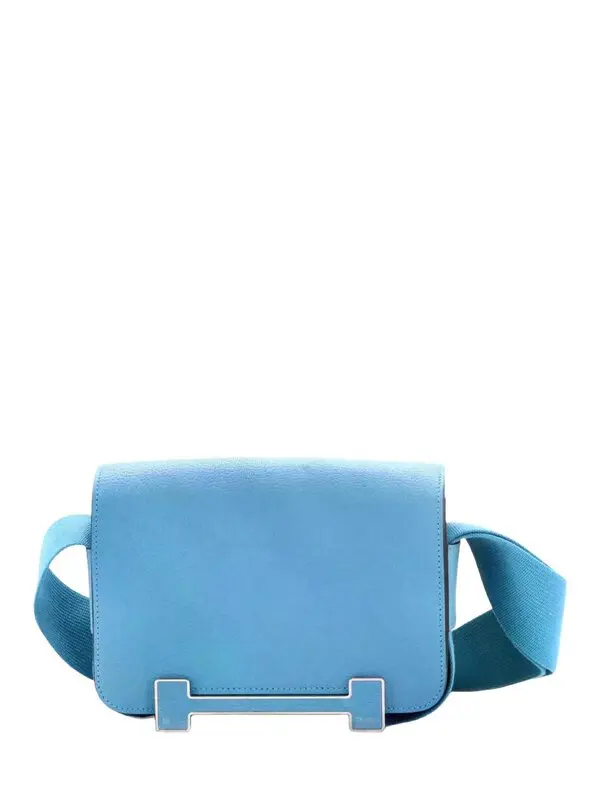 Hermès Geta Bag Chevre Mysore Shoulder Bag - Blue