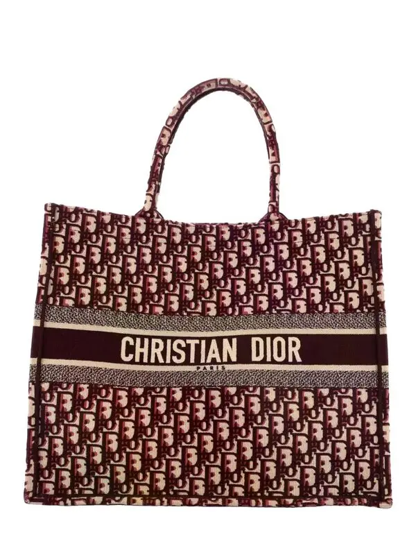 Dior Book Oblique Canvas Large Tote Bag - Red