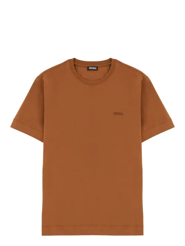 Zegna T-shirt With Logo - Brown