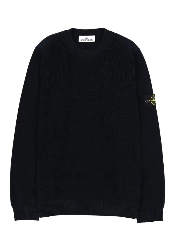 Stone Island Jersey With Logo Patch - Blue