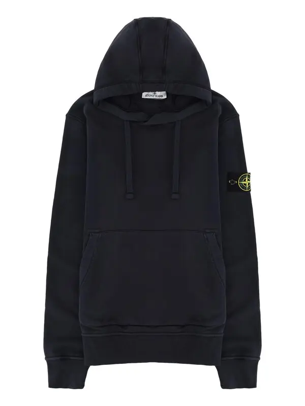 Stone Island Hooded Sweatshirt With Logo - Blue