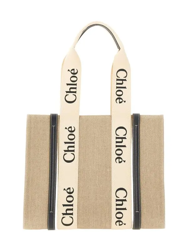 Chloé Woody Tote Bag - Beige