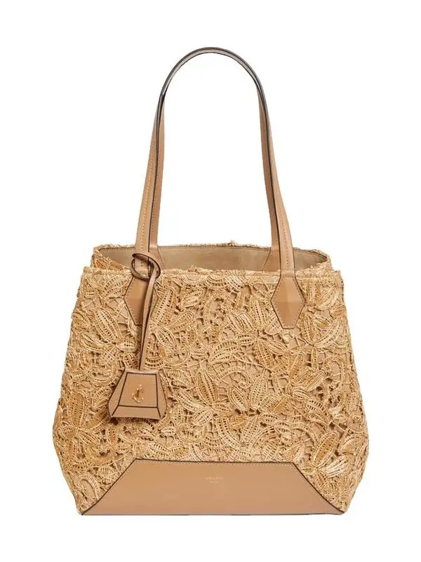 JIMMY CHOO Diamond Raffia Tote - Natural/gold
