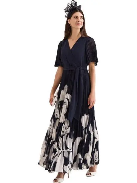 PHASE EIGHT Abigail Floral Wrap Maxi Dress - Navy