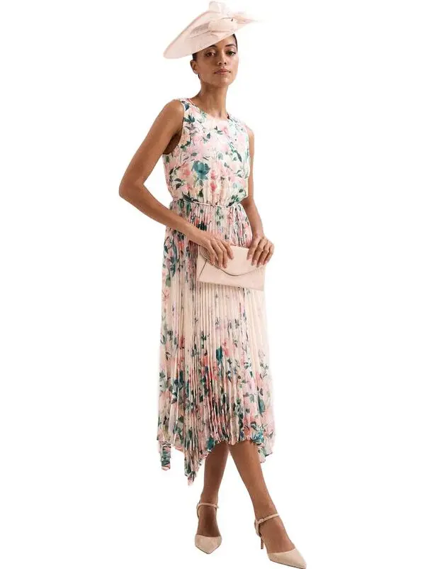 PHASE EIGHT Georgiana Sleeveless Midi Dress - Pale Pink