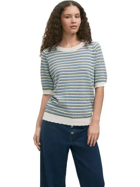 FINERY LONDON Rita Knitted Striped Top - Blue Stripe