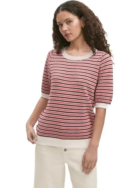 FINERY LONDON Rita Knitted Striped Top - Pink Stripe