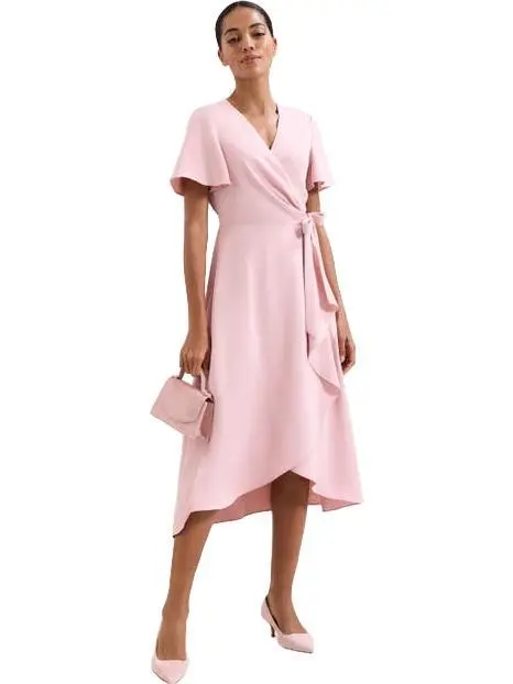PHASE EIGHT Julissa Wrap Midi Dress - Pale Pink
