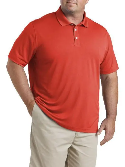 B+T ESSENTIALS Big & Tall Solid Golf Polo Shirt - Orange