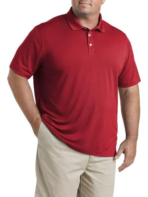 B+T ESSENTIALS Big & Tall Solid Golf Polo Shirt - Red