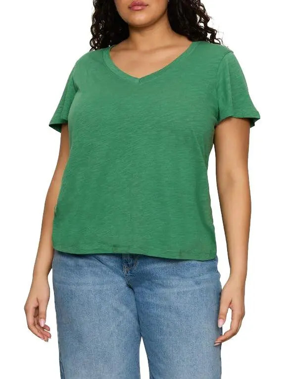 Sanctuary Relaxed V-neck T-shirt - Green Juice