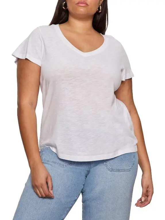 Sanctuary Relaxed V-neck T-shirt - White