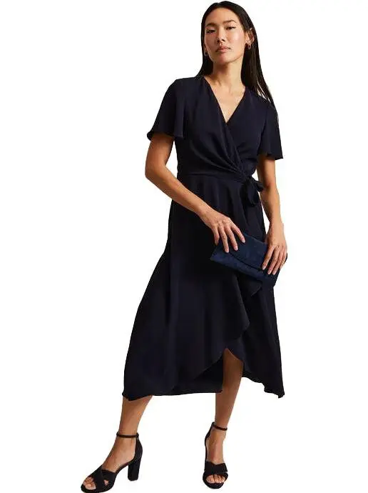 PHASE EIGHT Julissa Wrap Midi Dress - Navy