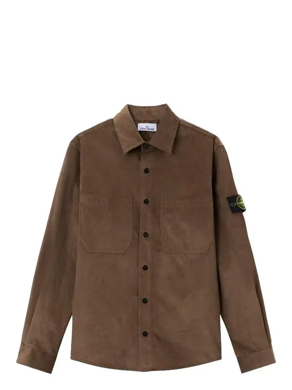 Stone Island Cotton Overshirt Jacket - Brown